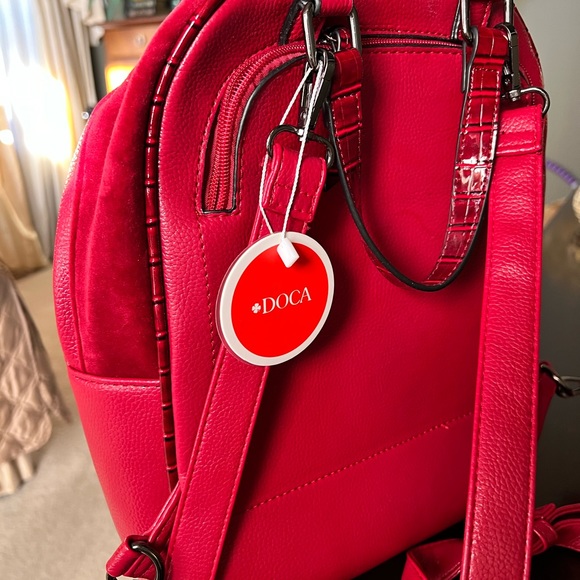 Doca | Accessories | Nwt Doca Backpack Gorgeous Hot Red Color New With ...